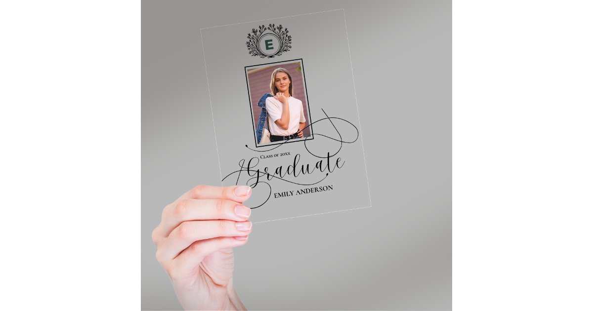 Monogram 2025 Graduation Photo Announcement | Zazzle