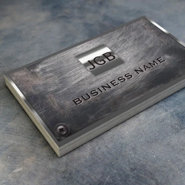 Monogram 3 Initials Professional Metal Framed Business Card | Zazzle