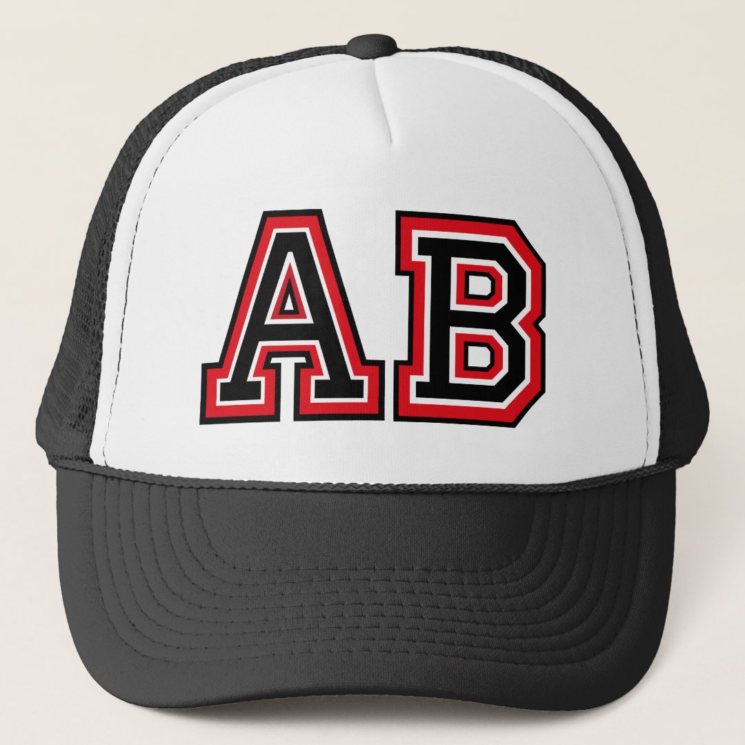 Monogram 'AB' Trucker Hat | Zazzle