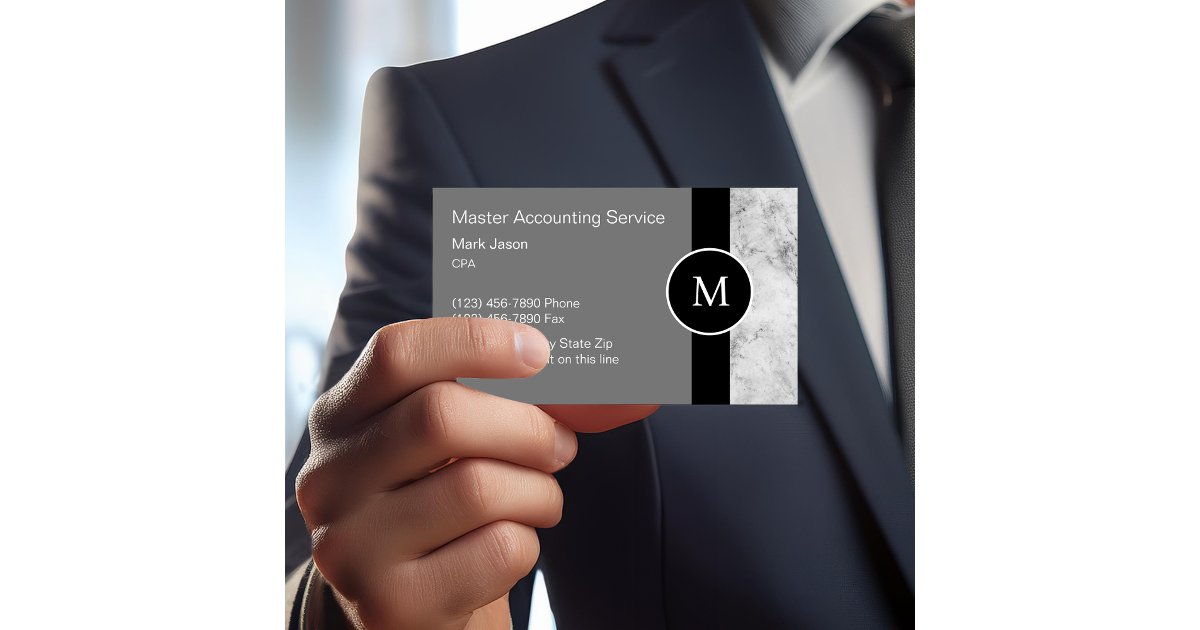Monogram Accountant Business Cards | Zazzle