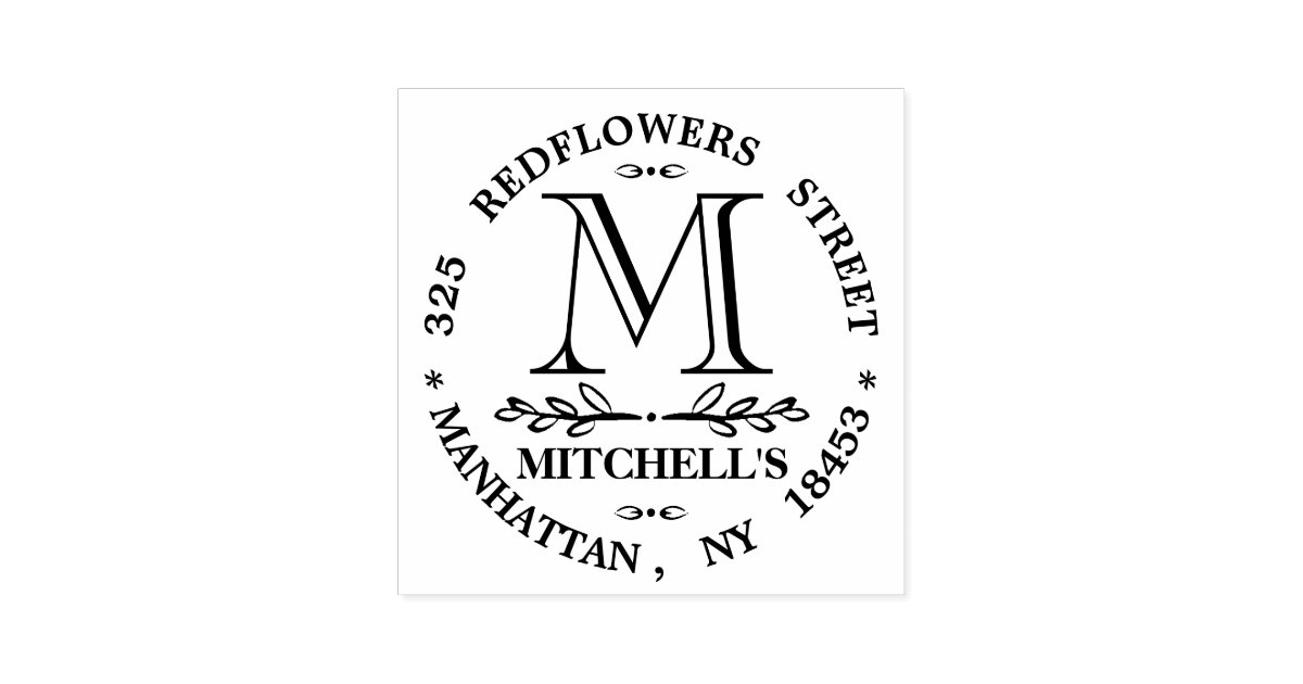 Monogram Address Wedding Stamp | Zazzle
