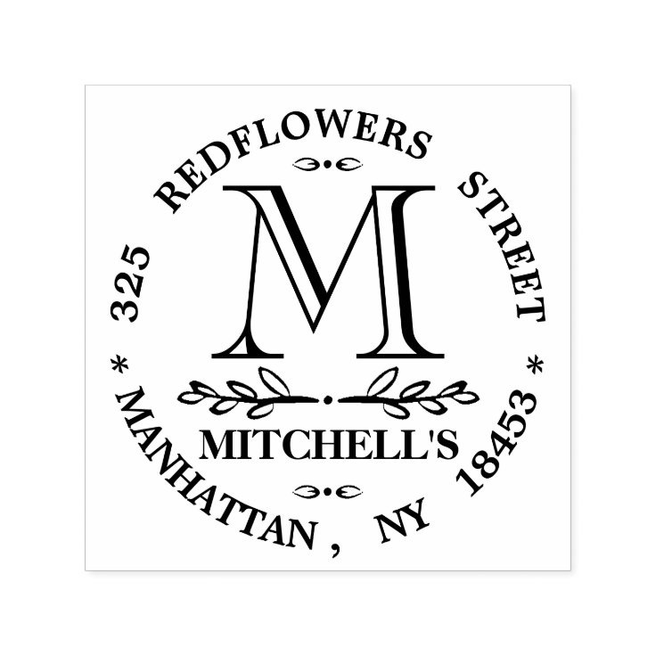 Monogram Address Wedding Stamp | Zazzle