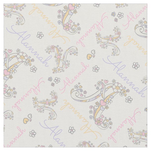 Letter E monogram decorative text custom fabric | Zazzle