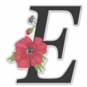 monogram, alphabet, letter E, floral monogram Sticker | Zazzle