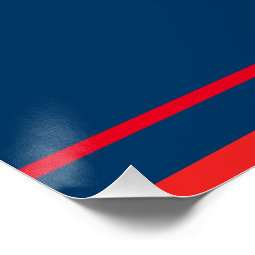 Monogram Anchor Waves Boat Red White Blue Nautical Poster | Zazzle