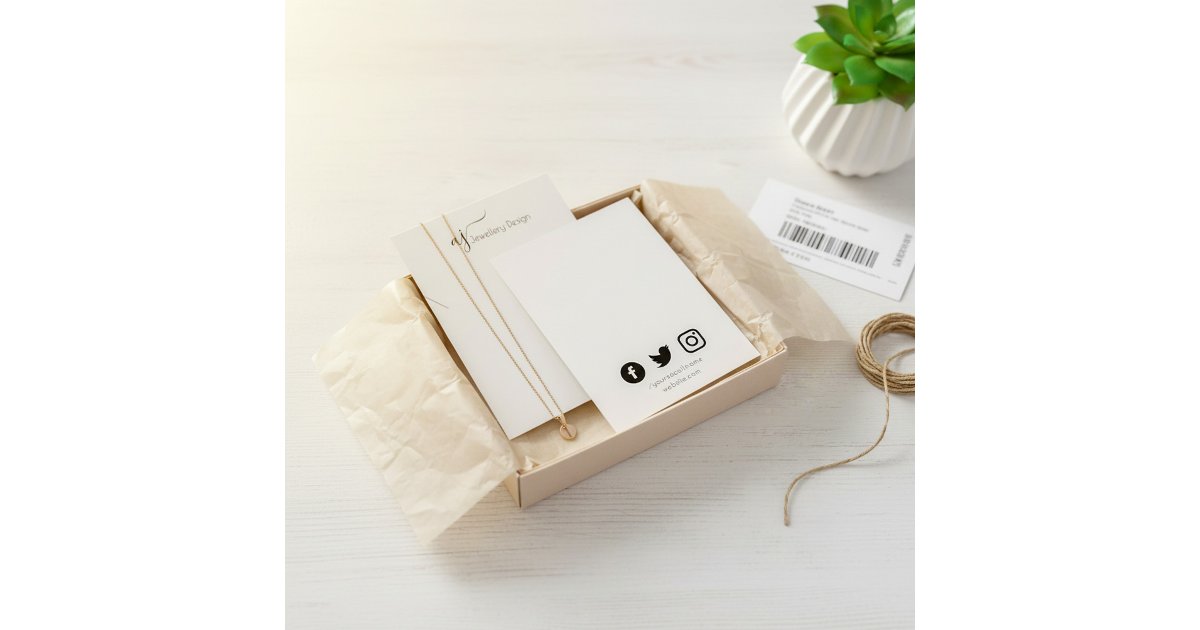 Monogram and social media pretty display card | Zazzle