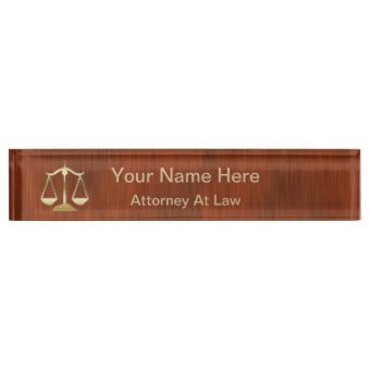 Monogram Attorney Executive Name Plate | Zazzle