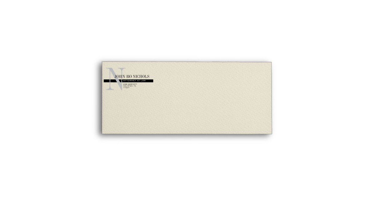 Monogram Attorney Letterhead Envelope A10 | Zazzle