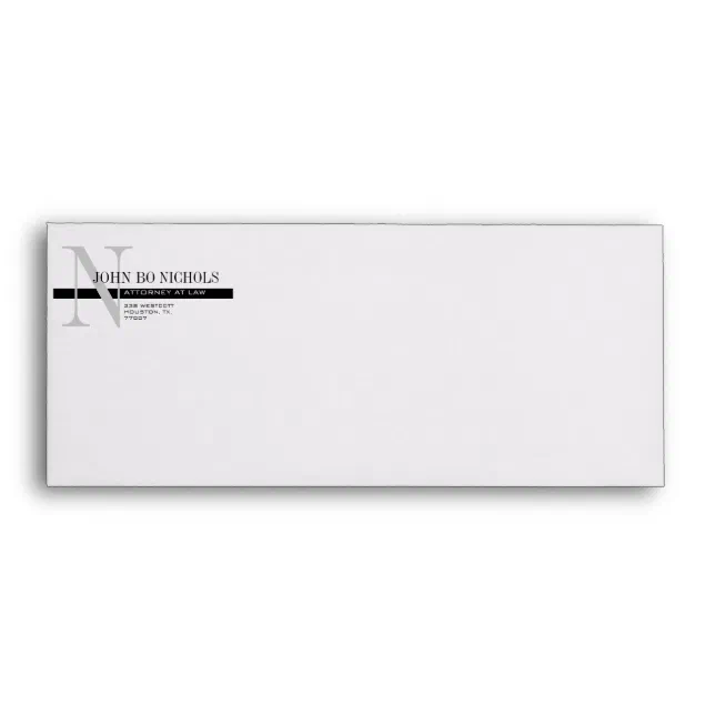 Monogram Attorney Letterhead Envelope A10 | Zazzle