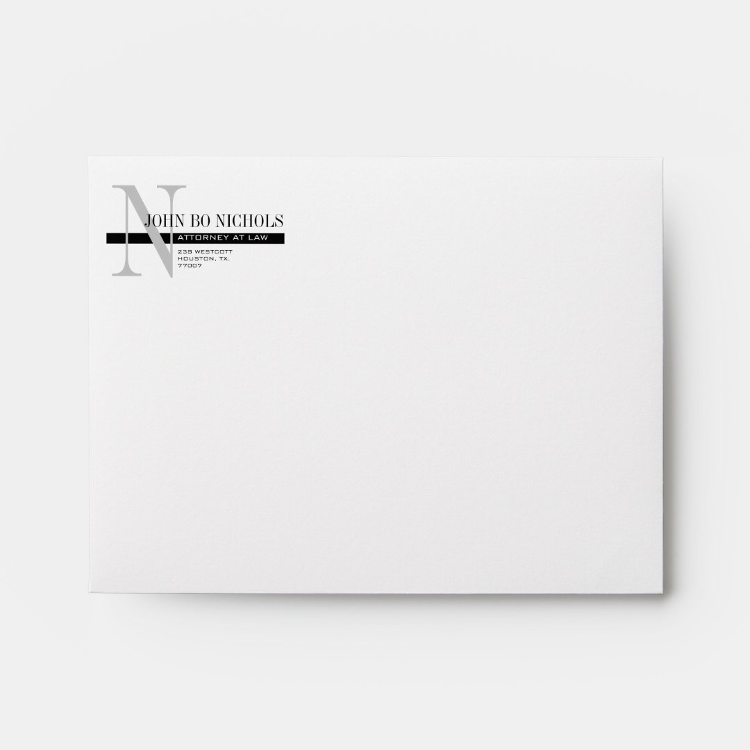 Monogram Attorney Thank You Note Envelope A2 | Zazzle