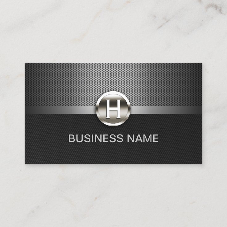 Monogram Automotive Professional Metal Auto Car Business Card | Zazzle