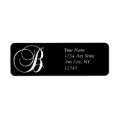 Monogram B Return Address Labels Black White | Zazzle