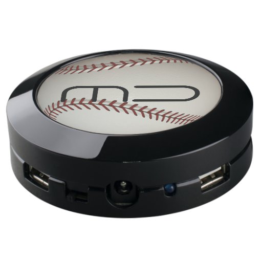 Monogram Baseball USB Charging Station | Zazzle