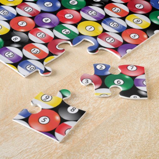 Monogram Billiards Pool Ball Pattern Jigsaw Puzzle | Zazzle