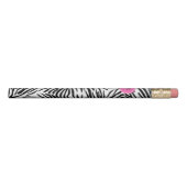 Monogram Black and White Zebra Print with Hot Pink Pencil | Zazzle