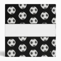 Monogram Black Initial Soccer Ball Pattern 3 Ring Binder | Zazzle