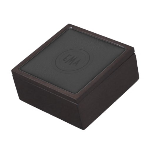 Monogram Black Leather Look Gift Box | Zazzle
