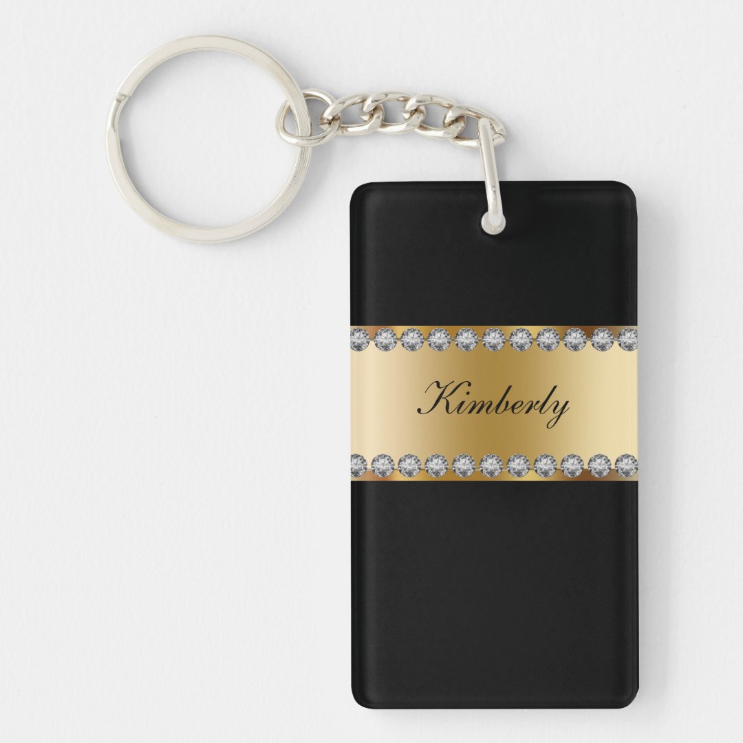Monogram Bling Keychains | Zazzle