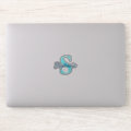 Monogram Blue Aqua Personalized Sticker | Zazzle