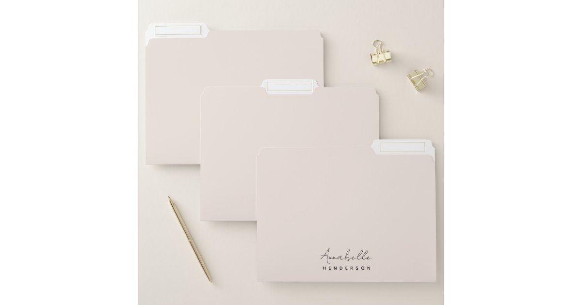 Monogram Blush Pink | Modern Minimalist Feminine File Folder | Zazzle