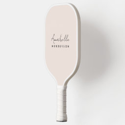 Monogram Blush Pink | Modern Minimalist Feminine Pickleball Paddle | Zazzle