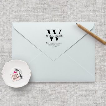 Monogram Bold Initial Return Address Stamp | Zazzle
