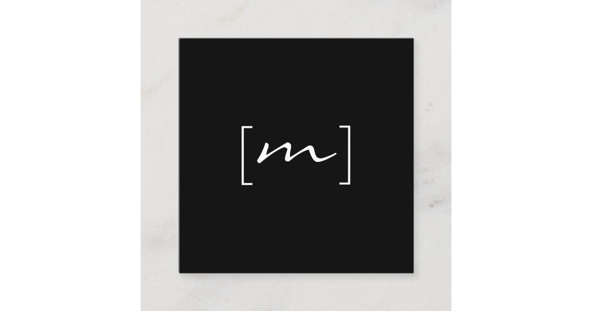 Monogram Bracket Square Business Card | Zazzle