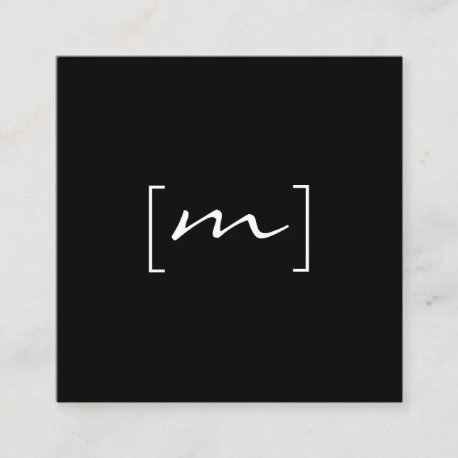 Monogram Bracket Square Business Card | Zazzle