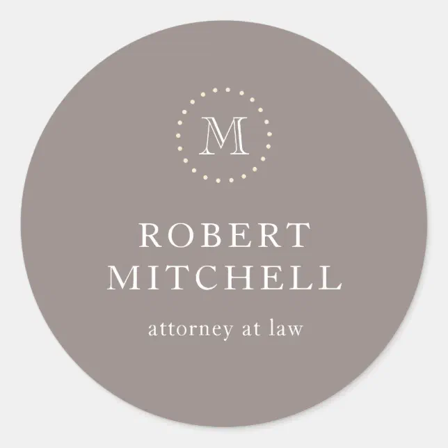 Monogram Brown Elegant Classic Business Sticker | Zazzle