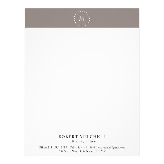 Monogram Brown Elegant Professional Letterhead | Zazzle.com