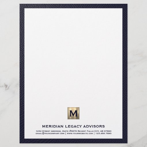 Monogram Business Letterhead | Zazzle