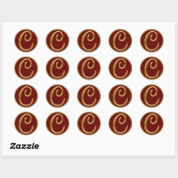 Monogram C in 3D gold Classic Round Sticker | Zazzle
