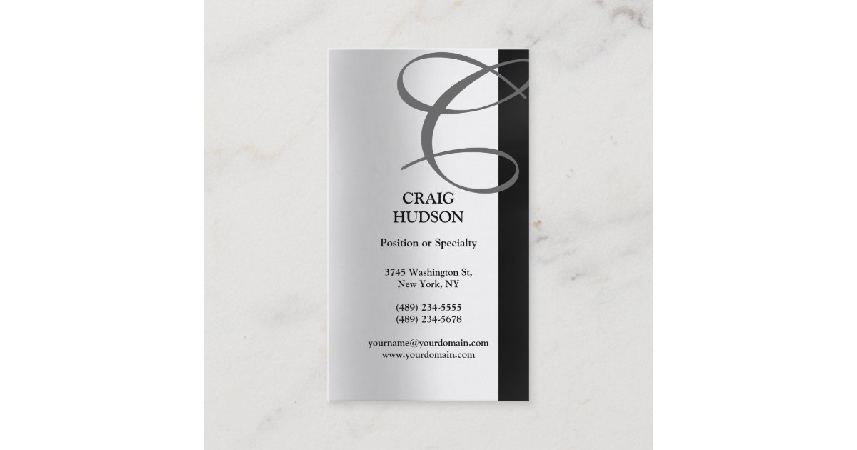 Monogram Calligraphy Business Card | Zazzle