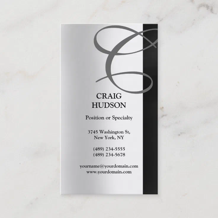 Monogram Calligraphy Business Card | Zazzle