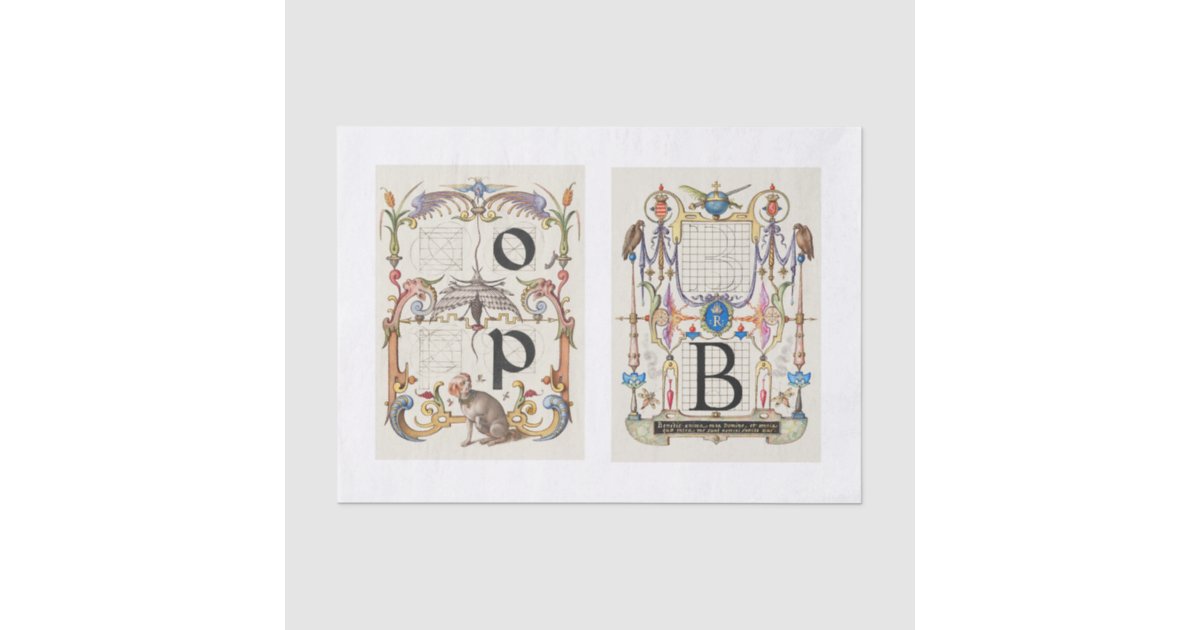 Monogram calligraphy decoupage tissue paper | Zazzle