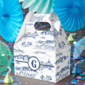 Monogram Chattanooga Toile Blue Favor Boxes | Zazzle