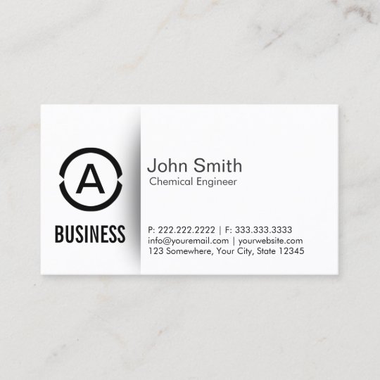 Monogram Chemical Engineer Business Card | Zazzle.com