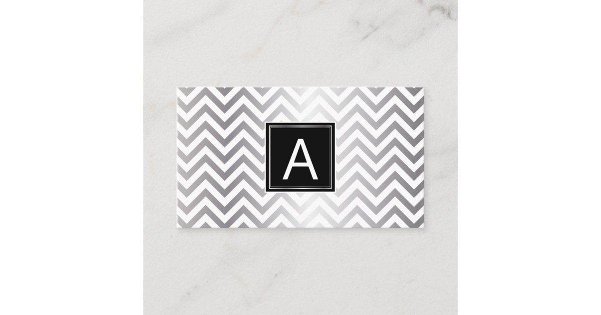 Monogram | Chevron Glitter | Event Planner Business Card | Zazzle