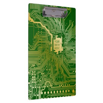 Monogram Circuit Motherboard Electronics Chip Tech Clipboard | Zazzle