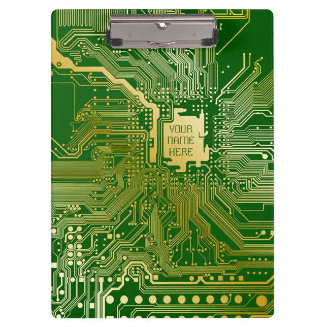 Monogram Circuit Motherboard Electronics Chip Tech Clipboard | Zazzle