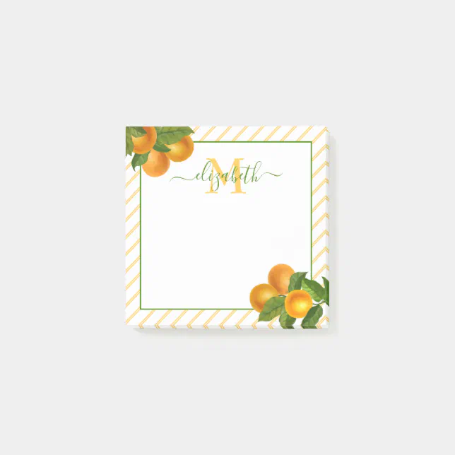 orange fruit post it notes