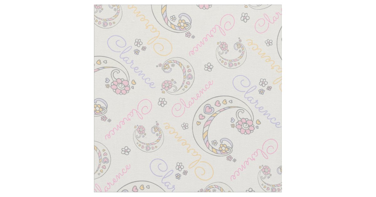 Monogram Clarence letter C name fabric | Zazzle