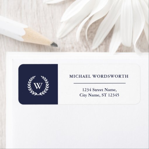 Monogram Classic Elegant Business Address Labels | Zazzle