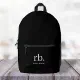 Monogram Classic Elegant Minimal Black and White Printed Backpack | Zazzle
