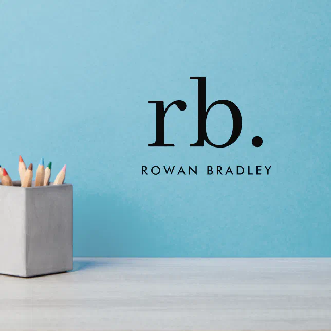 Monogram Classic Elegant Modern Minimal Nameplate Wall Decal | Zazzle