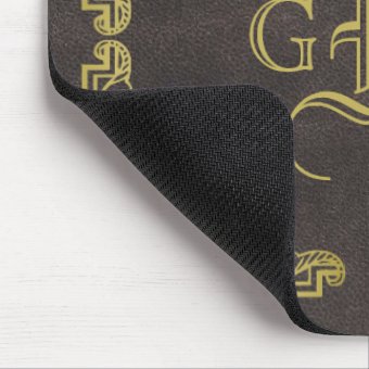 Monogram Classic Gold Frame Antique Leather Fancy Mouse Pad | Zazzle