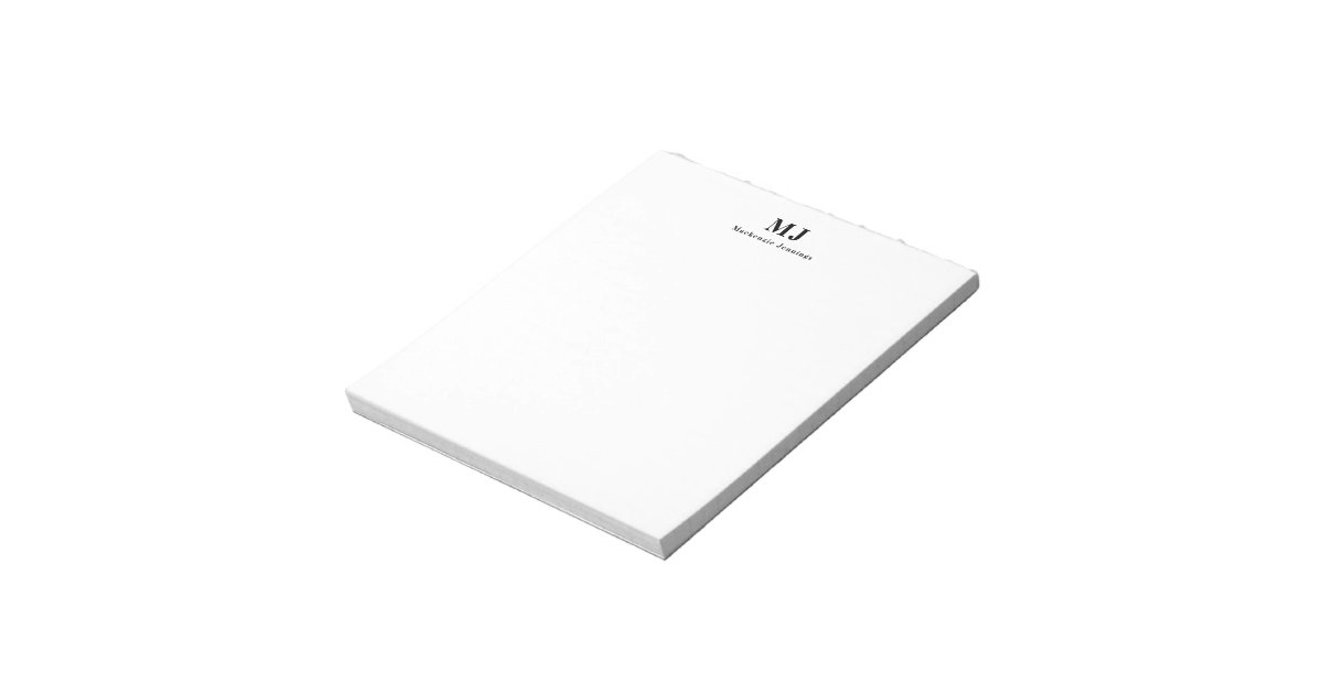 Monogram Classic Initials Name Note Pad | Zazzle