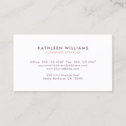 Monogram Cleaning Services Business Card | Zazzle