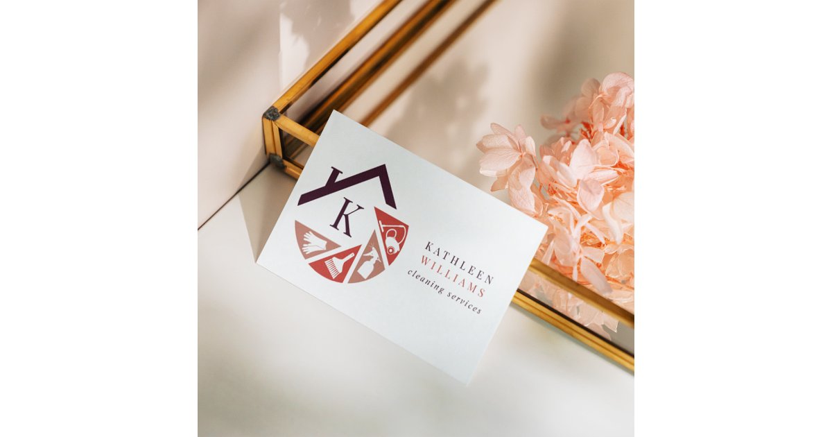Monogram Cleaning Services Business Card | Zazzle