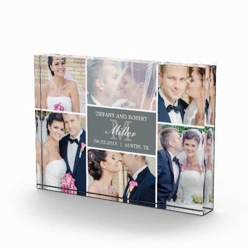 Monogram Collage Photo Block | Zazzle